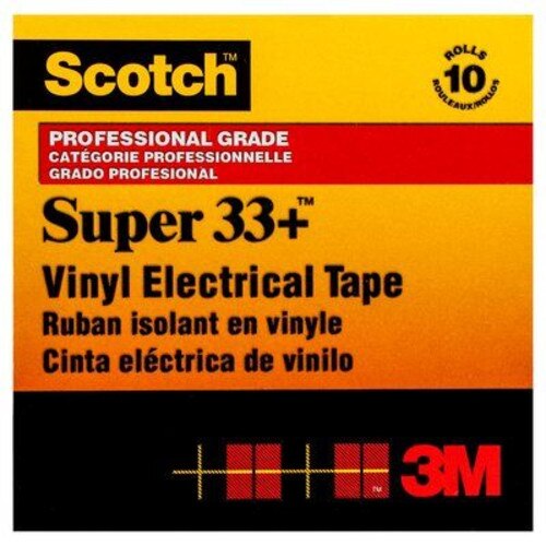 3M Scotch Super 33+ Vinyl Tape; Black - 25mm x 33m