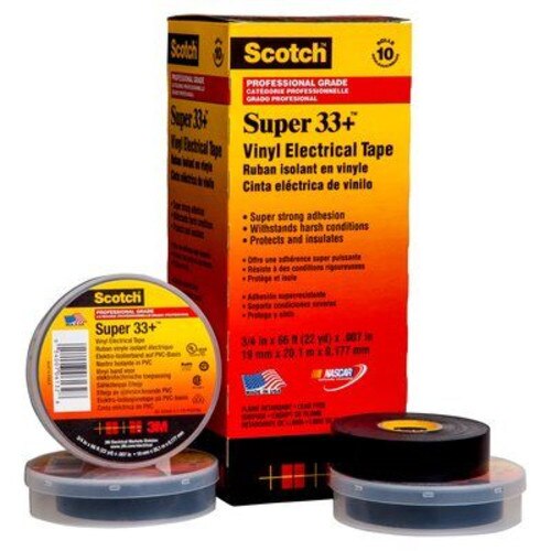 3M Scotch Super 33+ Vinyl Tape; Black - 25mm x 33m
